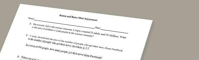 Achievethecore.org :: Ratios and Rates Mini-Assessment